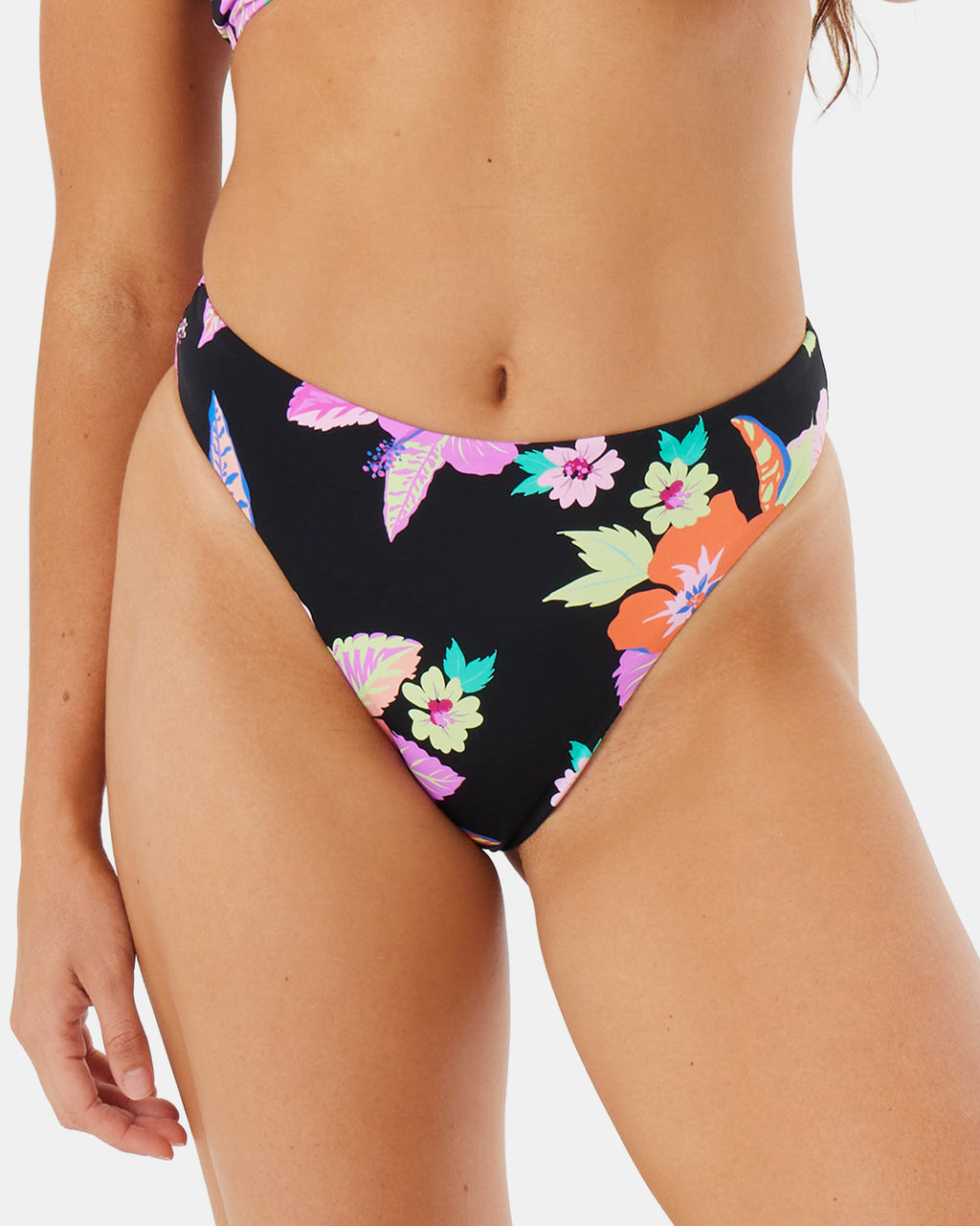 Wanderlust Midrise High Leg Moderate Bikini Bottom - Roxy