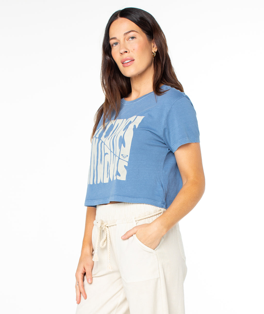 Comes In Waves Cropped Boxy Tee - Roxy